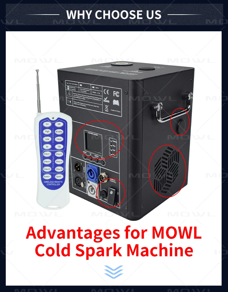 Mowl 750w Dmx 750 Watt Fireworks Sparkler Fountain Cold Spark Machines ...