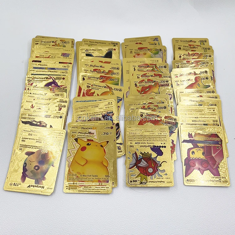 110 Pcs Anime Pokeman Pikachu Booster Box Tcg Playing Card Plastic 24K ...