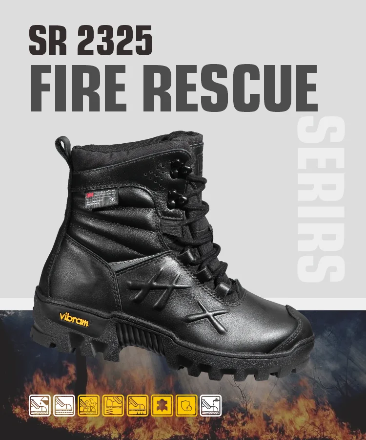 High Temperature Resistant Fire Boots Leather Fire Boots Firefighter ...