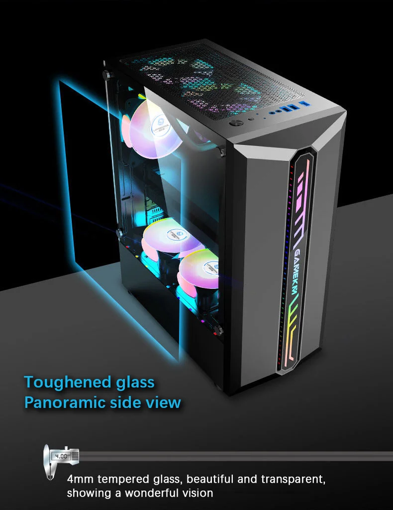 Aluminum Mid Tower ATX Case - Gaming PC Design with USB3.0