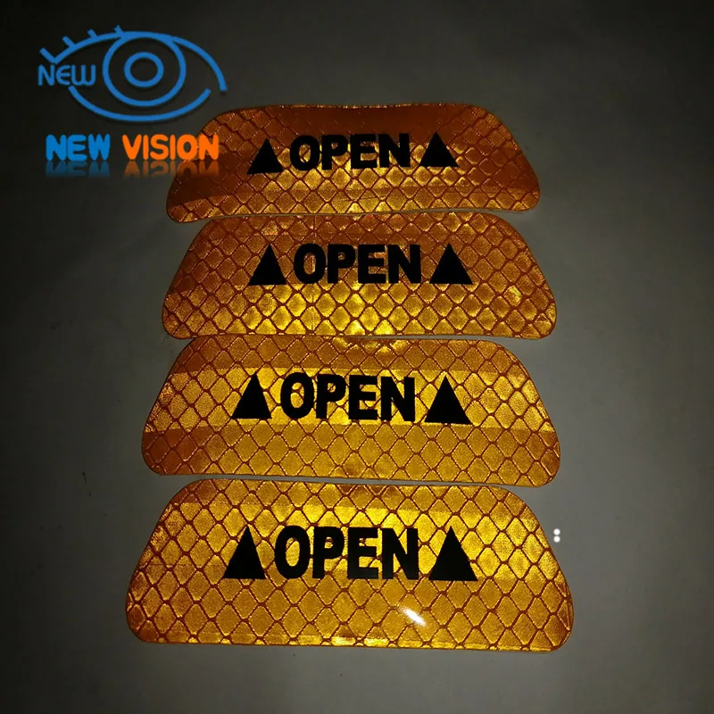 4pcs Per Set Useful Reflective Safety Remind Door Open Car Reflective ...