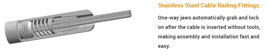 Stainless Steel Cable Railing Hardware - Quick Lock Fittings