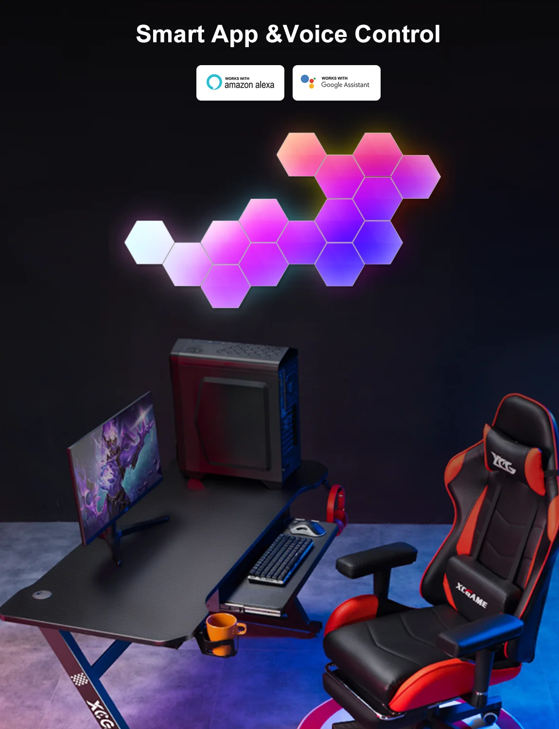 Custom DIY Mood Hexagon LED Lights - Smart Home Panels