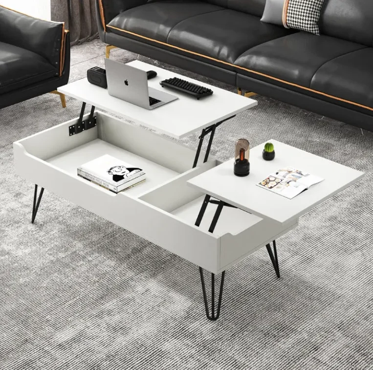 Lifting Coffee Table - Telescopic Central Desk Home Wood