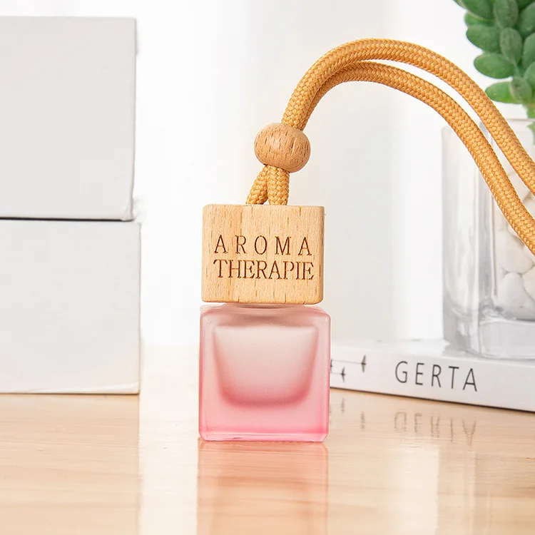 Car Diffuser Empty Bottle Frosted Colorful 8ml with Wood Lid Fragrance ...