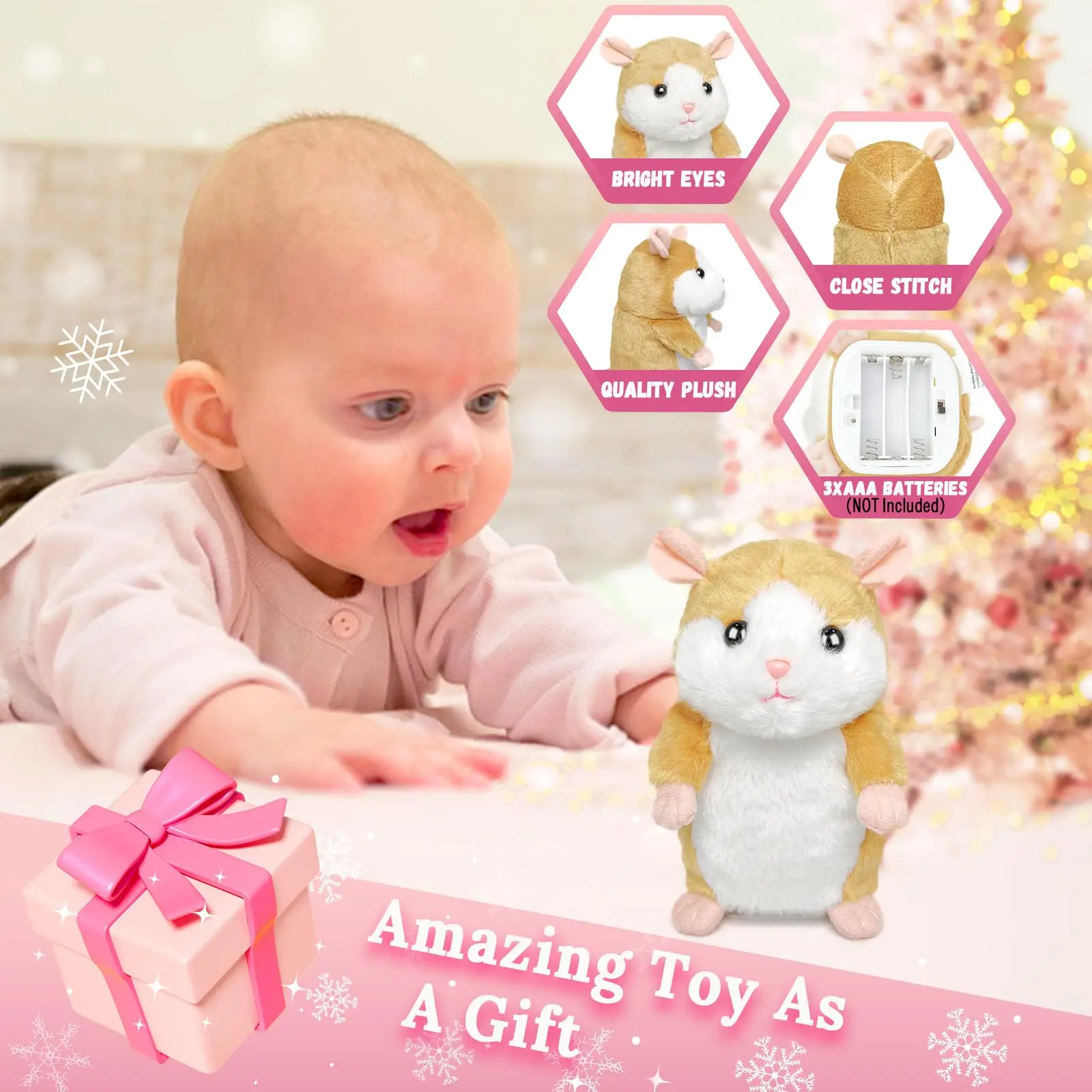 Talking Hamster Plush Toy Words Repeating Stuffed Animal Talk Back Toy ...