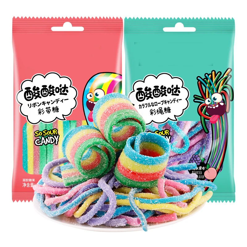 30g Magic Rope Sour Bar Candy Fruit Juice Soft Candy Children's Snack ...