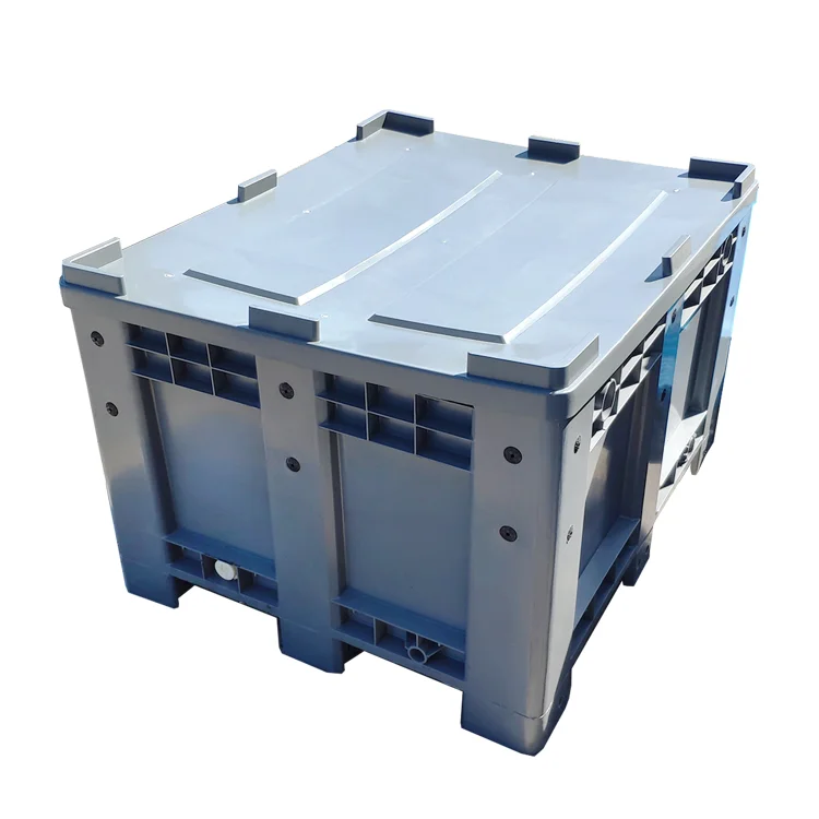 Large Plastic Pallet Container 760 Stackable Solid Box Pallet Box ...