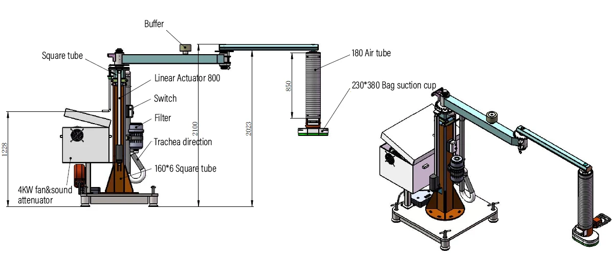 Wall Mounted Vacuum Tube Lifter & Hydraulic Lifting Cart OEM