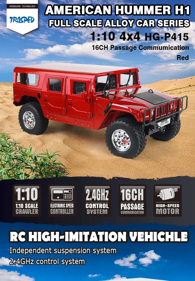 Hg P415 Pro Upgrade 1/10 2.4g 4wd License Car H1 4*4 Metal Remote ...