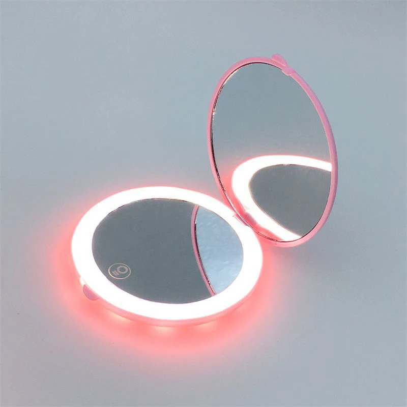 Cosmetic Make Up Led Pocket Mirror Mini Wholesale Small Fold Portable ...