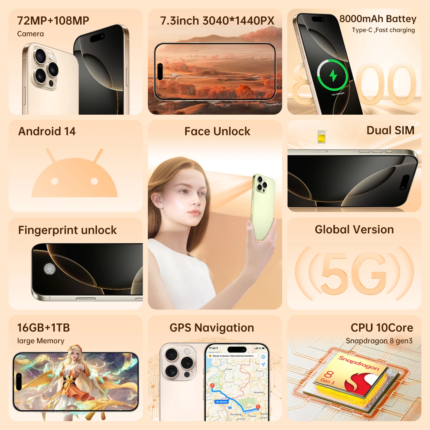 I16 Pro Max - Best Selling Smartphone with 16GB RAM & 1TB Storage