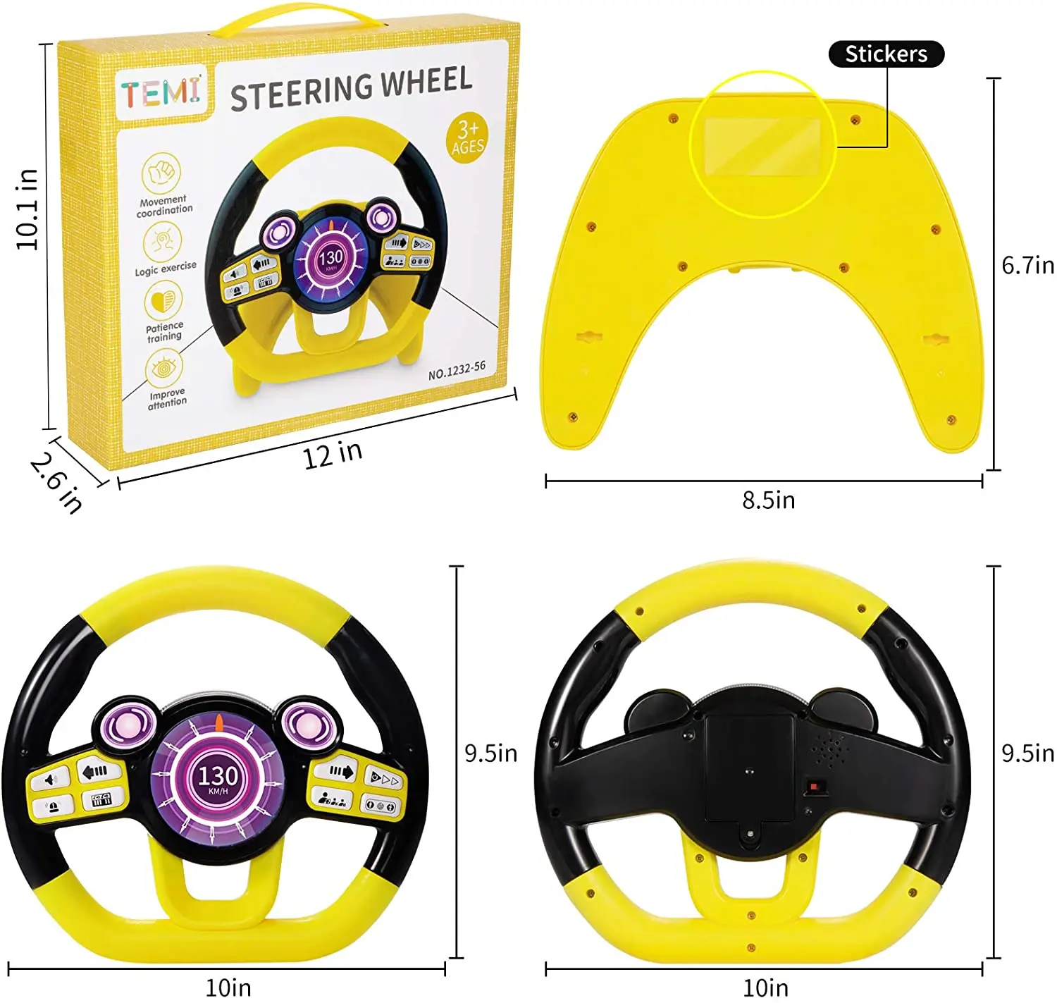 Jinming Children's Simulation Mini Steering Wheel Simulated Steering ...