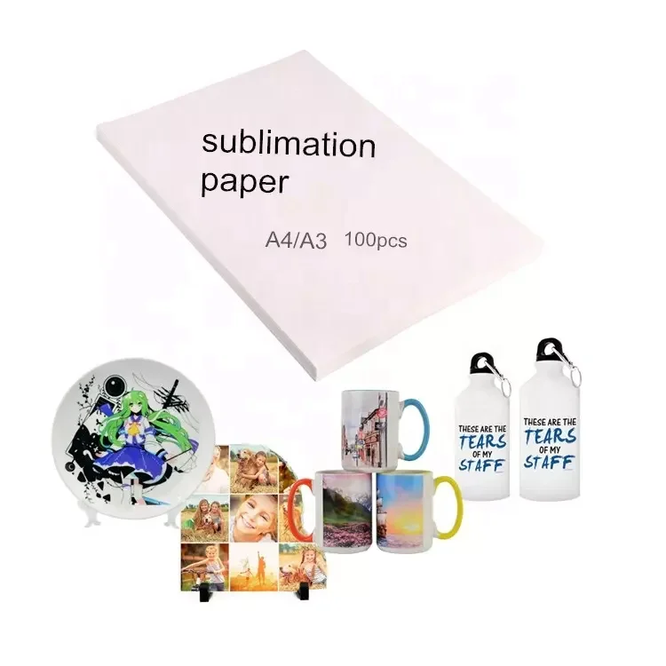 A4 Size Sublimation Transfer Paper For Diy Tumblers Mugs Light T-shirt Ployster Blank ...