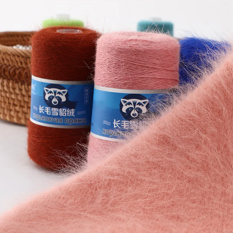 Hand Woven Crochet Yarn 100 G+40 G Long Mink Hair Thread Angora Long ...