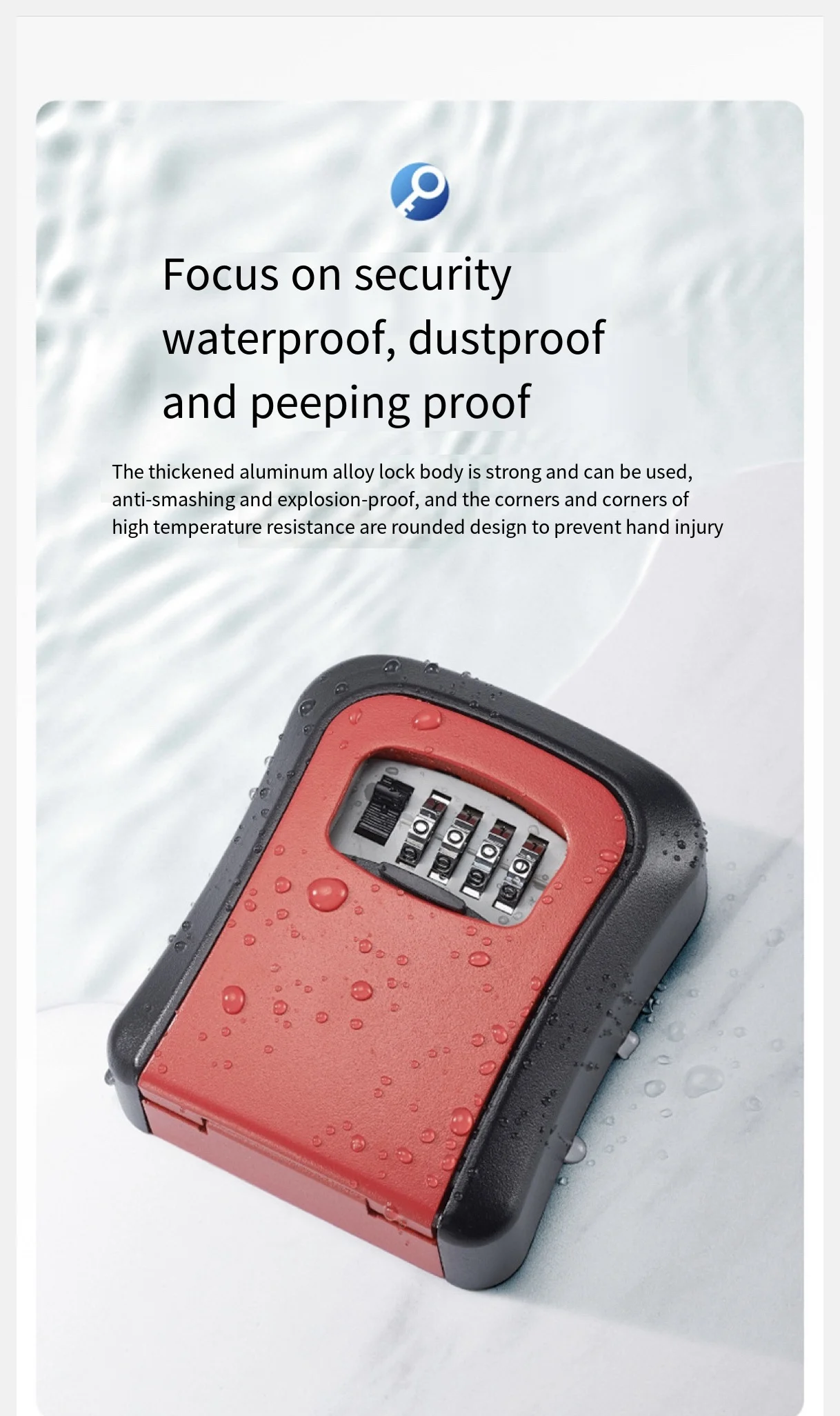 Waterproof 4-Digit Code Hanging Lock Box with Shackle for Door Knobs ...