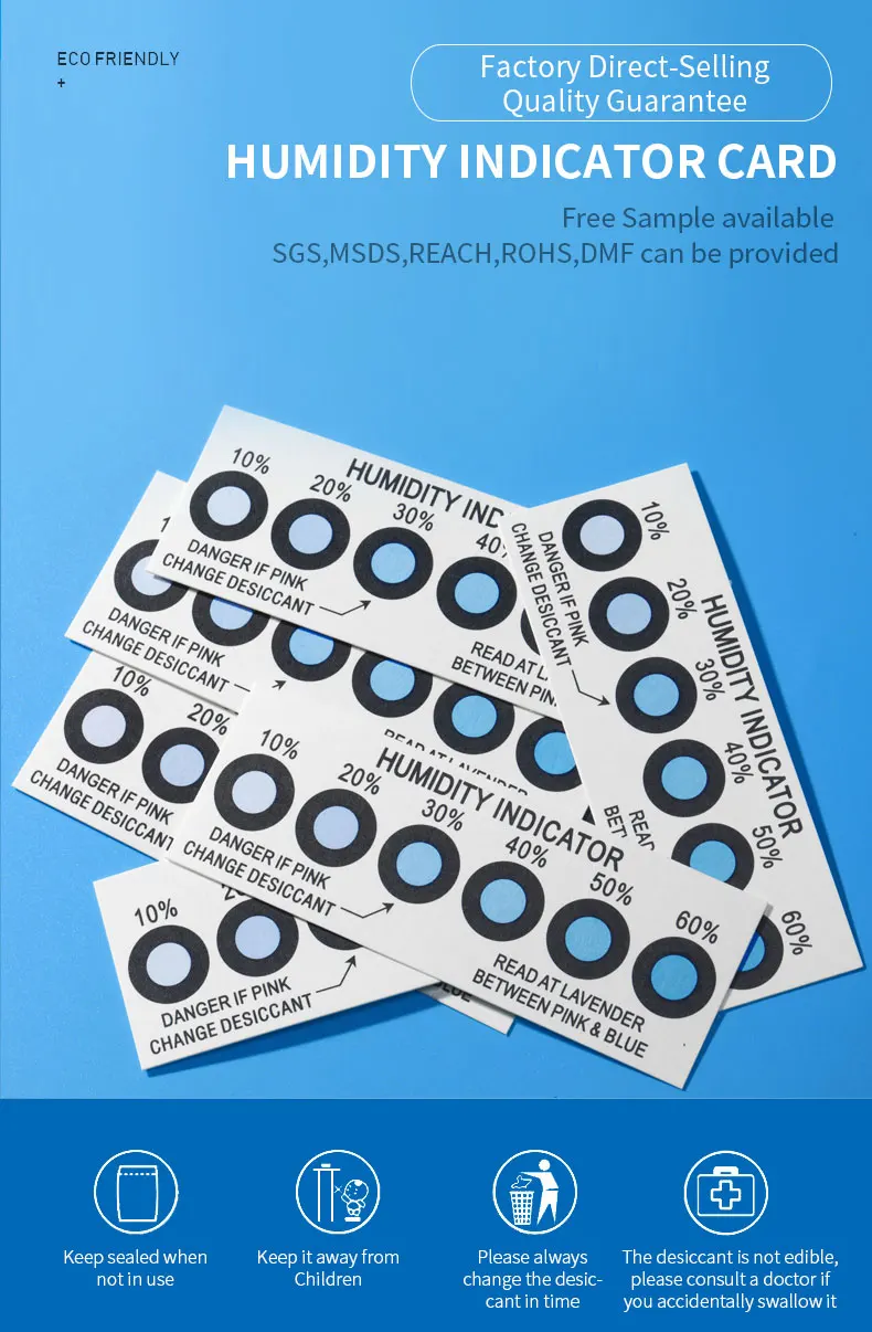 5 Dots 50%-90% Humidity Indicator Card Blue To Pink - Buy Humidity ...