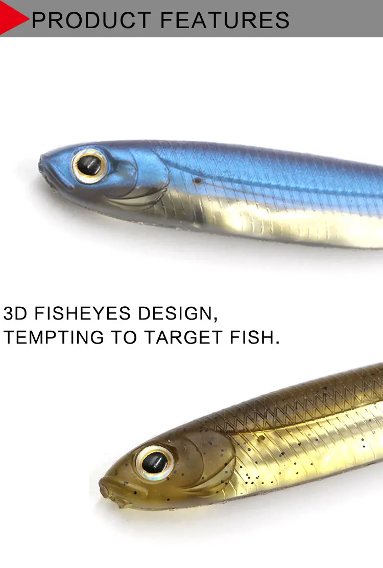 Fishing Lure 3D Eyes Shad Lure Soft Bait Eco-Friendly Material