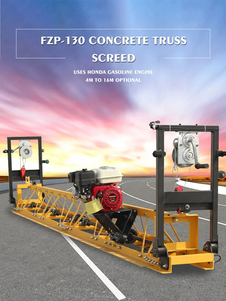 4-16 Meters Road Construction Equipment Vibrating Truss Concrete Screed ...