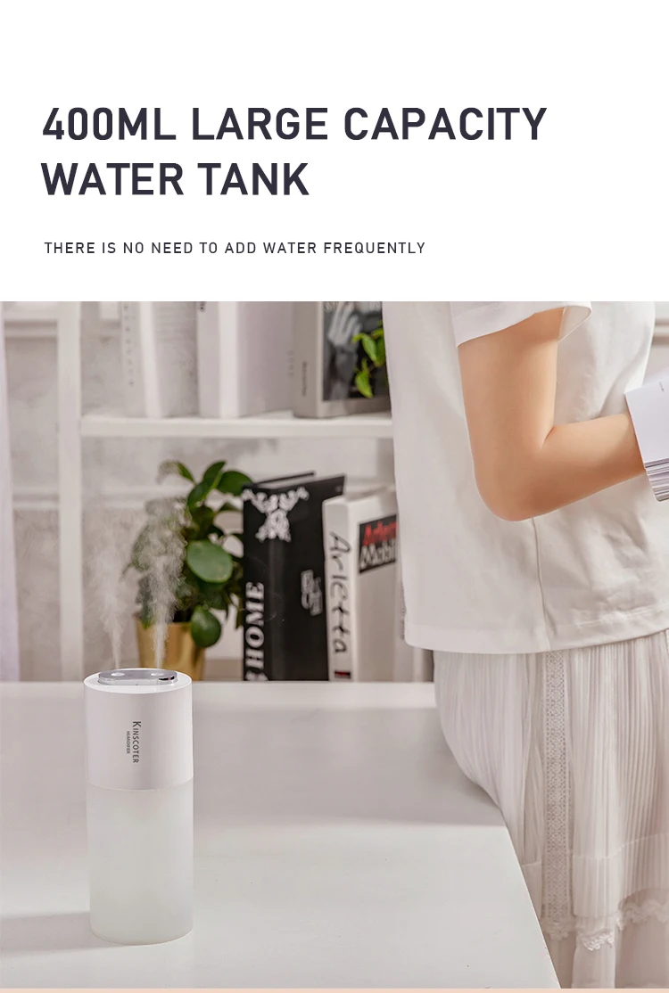 400ML Dual Jet Humidifier Ultrasonic 2000mAh Mini Portable Car Home ...