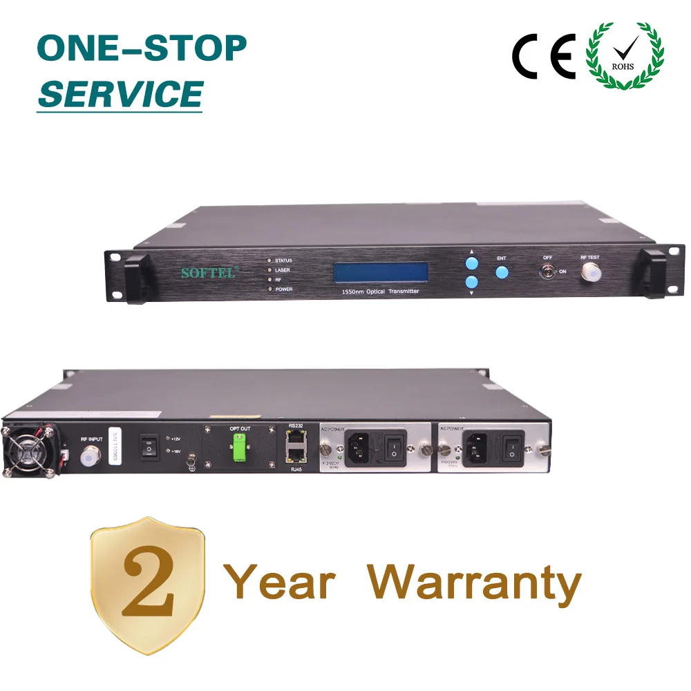1550nm External Modulation Optical Transmitter 2 outputs 10dbm CATV ...