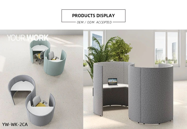High Wall Private Office Workstations Modular Partition Acoustic Curve ...