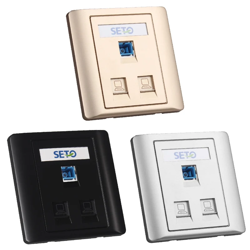 Seto 86 Type Computer 5s Sc Fiber Optic Socket Panel 2-bit Cat6 Network ...