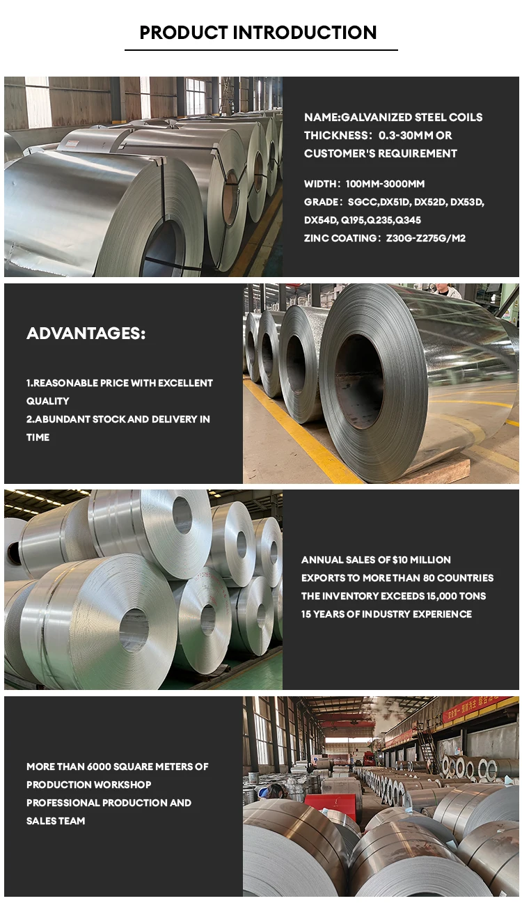 Galvanized Steel Dx51d Z275 Metal Dc51 Sgcc Hot Dipped Gi Steel Coils ...