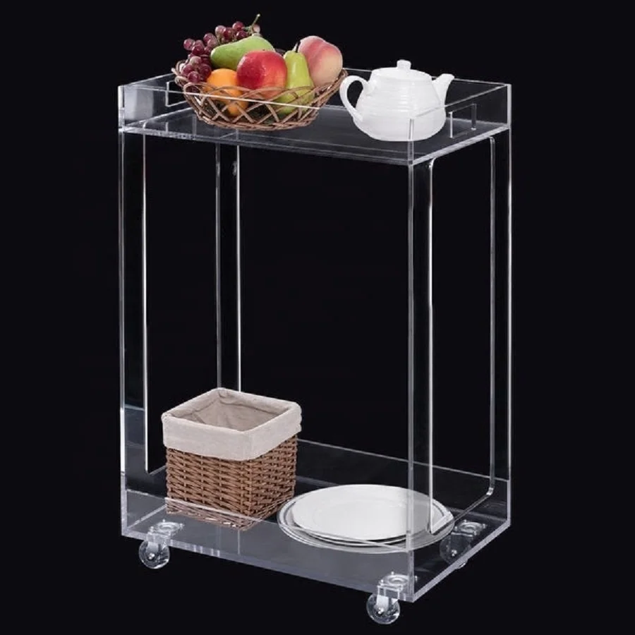 Acrylic Foldable for Modern Kitchen Trolley with Pre-Assembled Shelf ...