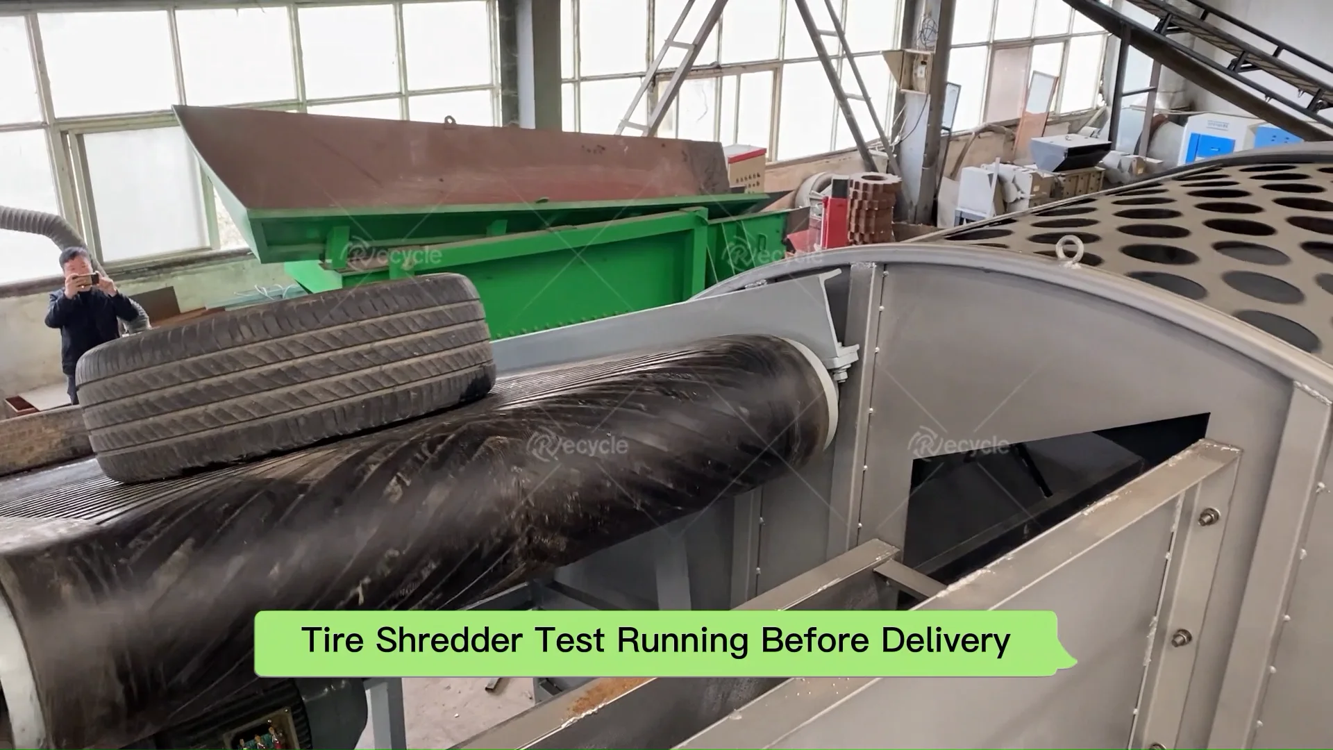 Full Automatic Waste Tire Recycling Rubber Powder Making Machine / Tyre ...
