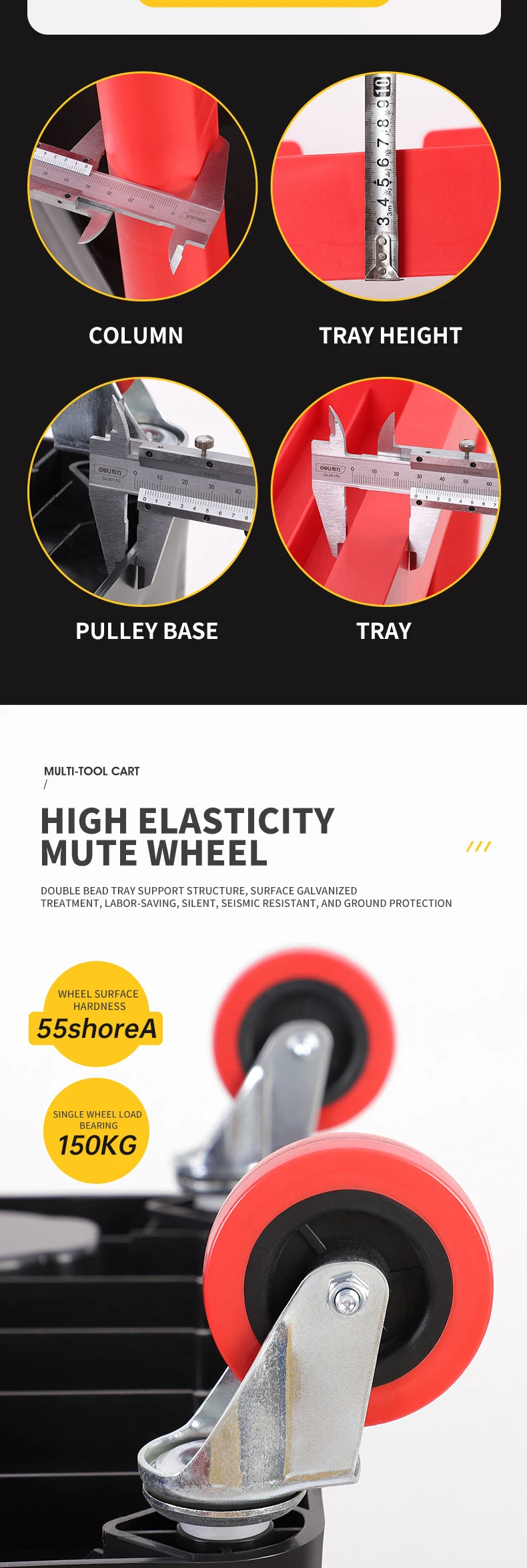 Car Wash Beauty Detailing Tool Cart Multifunctional Plastic 3 Shelf ...