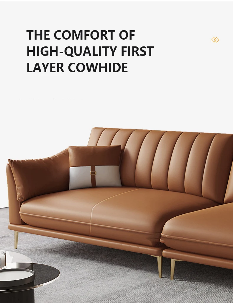 Light Luxury Simple Modern Leather Sofa Luxury Living Room Italian Down ...