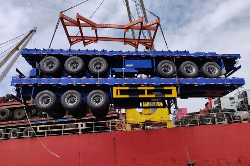 Panda Mech 3 Axle 40ft Wooden Floor Container Flatbed Truck Semi ...