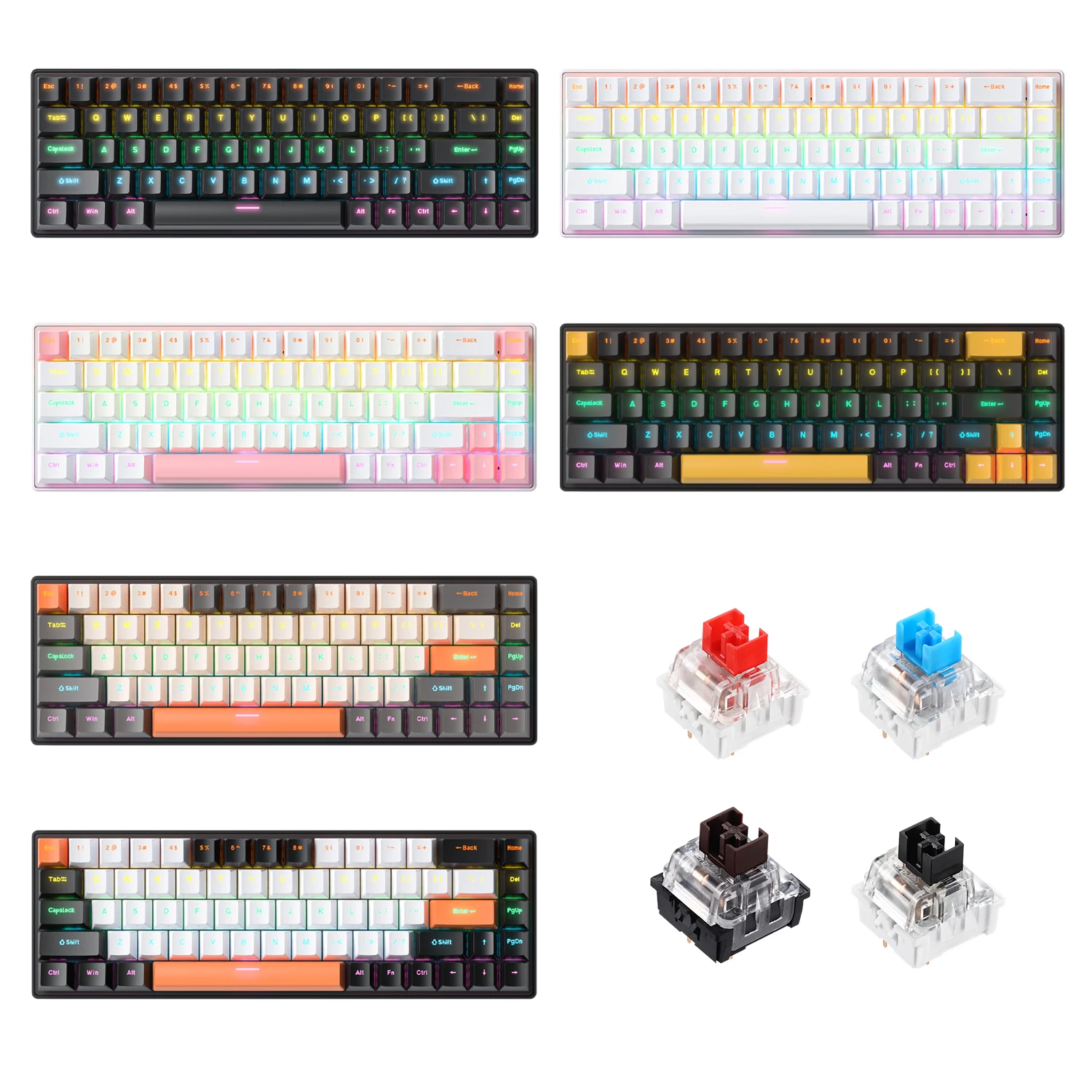 IMICE GK-690 68 Keys Wired Gaming Keyboard with LED Lights, Multi-Key ...