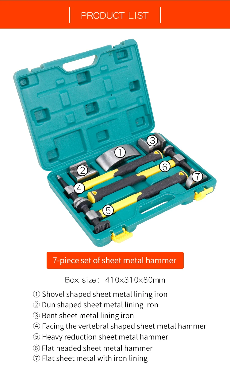 9 Pcs Sheet Metal Hammer Set Tool for Auto Car Body Dent Repair Hammer ...