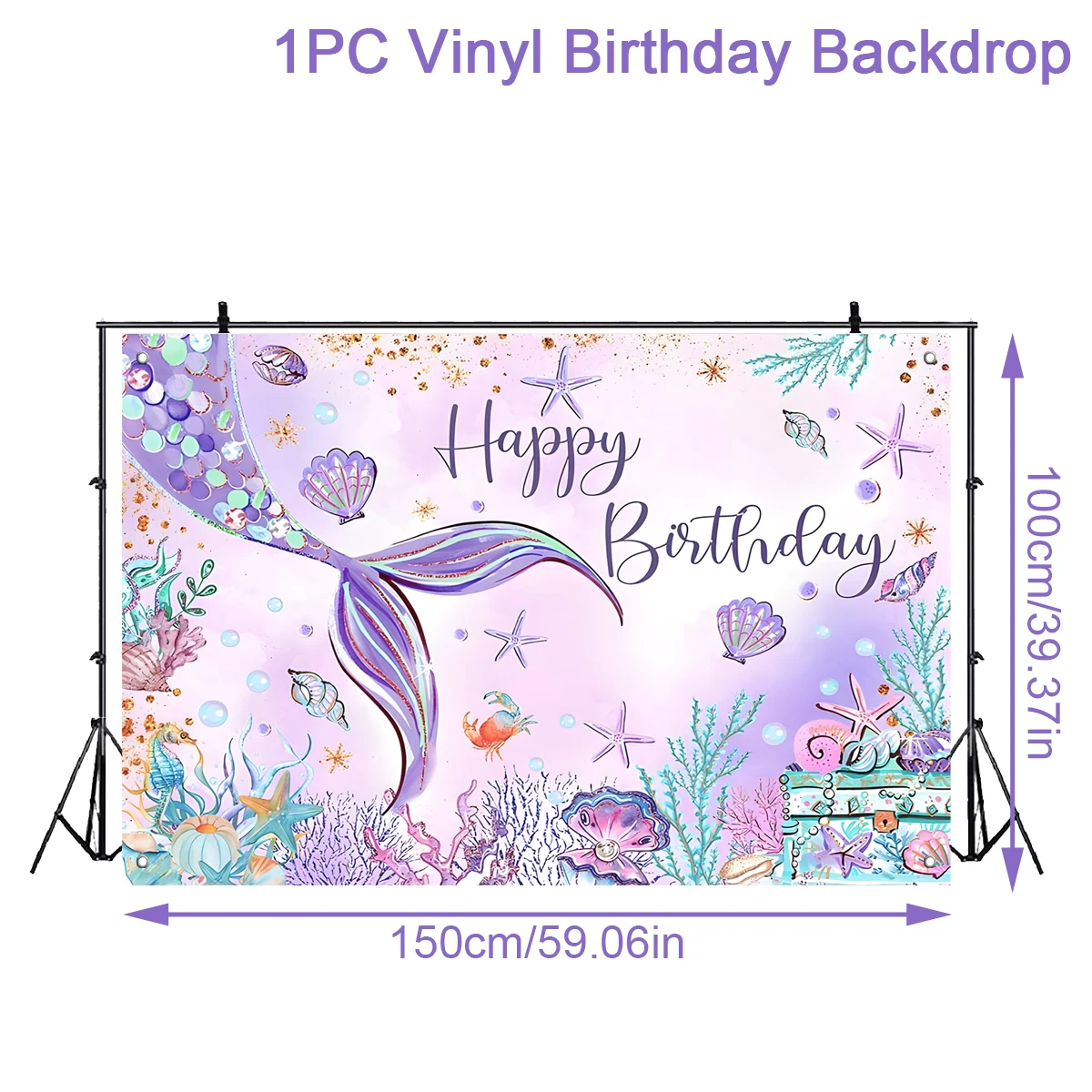 Mermaid Theme Party Decorations Mermaid Tail Tableware Set Balloon ...