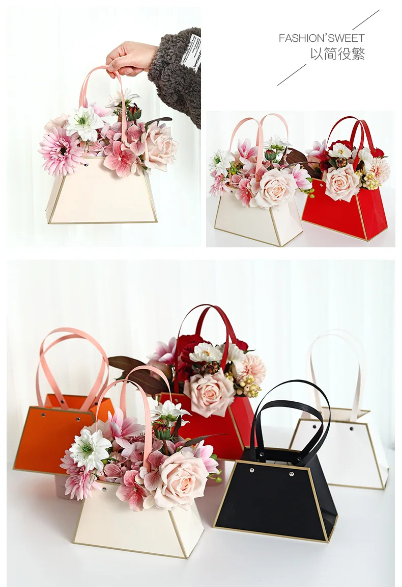 Flower Carry Bag Waterproof Coated Paper Ivory Board Rose Floral ...