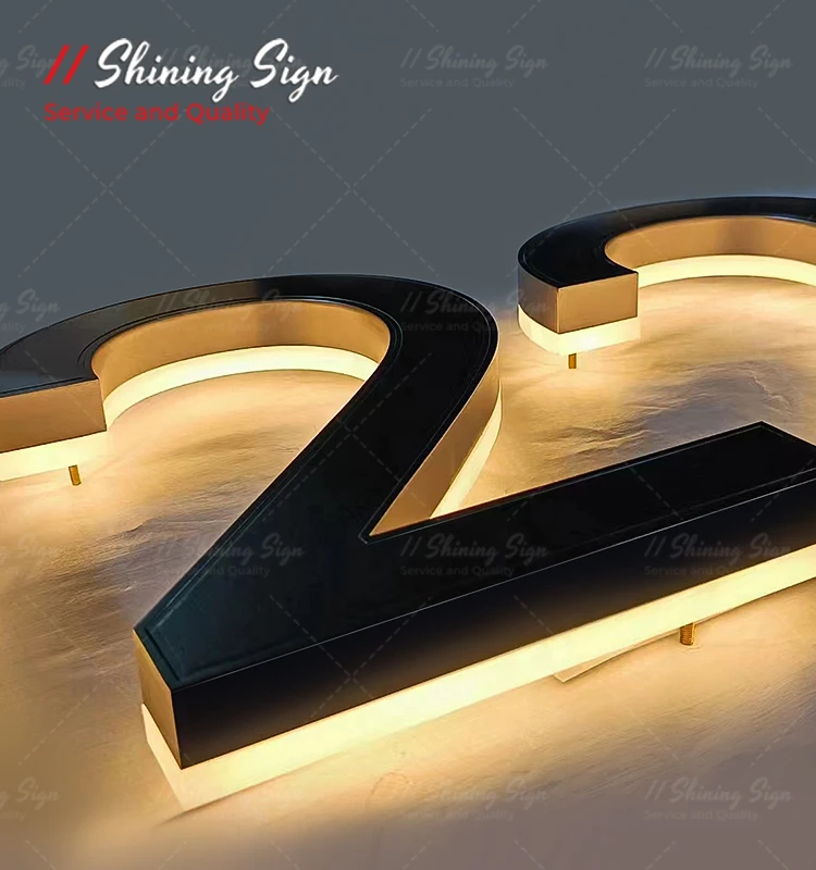 Shining Sign Customization Led 3d Logo Metal Stainless Steel Backlit ...