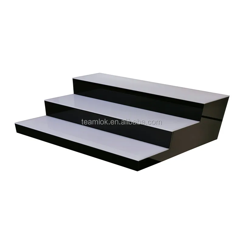 3tier Low Profile LED Display Shelves - Acrylic Liquor Bottle Display