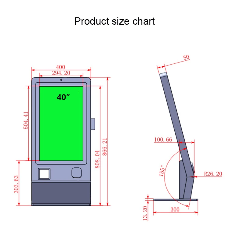 24 Inch Room Card Check in Kiosk Table Touch Screen Self Service ...