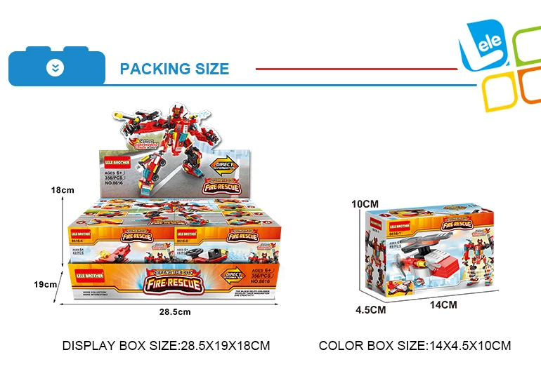 Lele Brother City Fire Block Robot Building Blocks Kids Educational ...