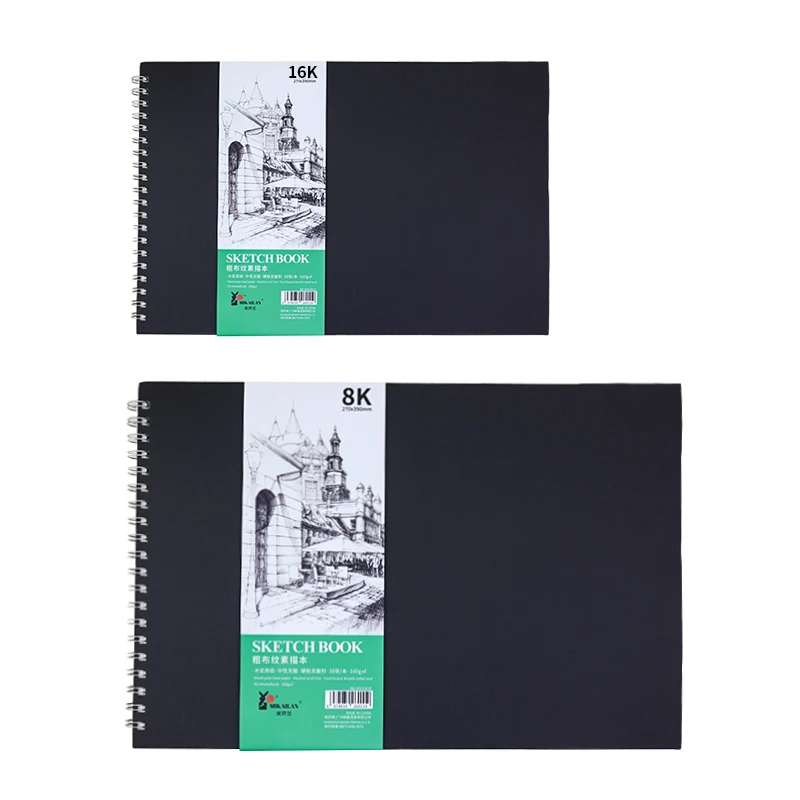 Mikailan 8k 16k 160g 30 Sheets/book Sketchbook Coarse Grain Coil Hand ...