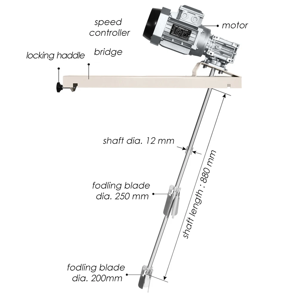 High Speed Mixer for Chemical 1/2HP 0.37kw Electric Driven Mixer for 55 ...