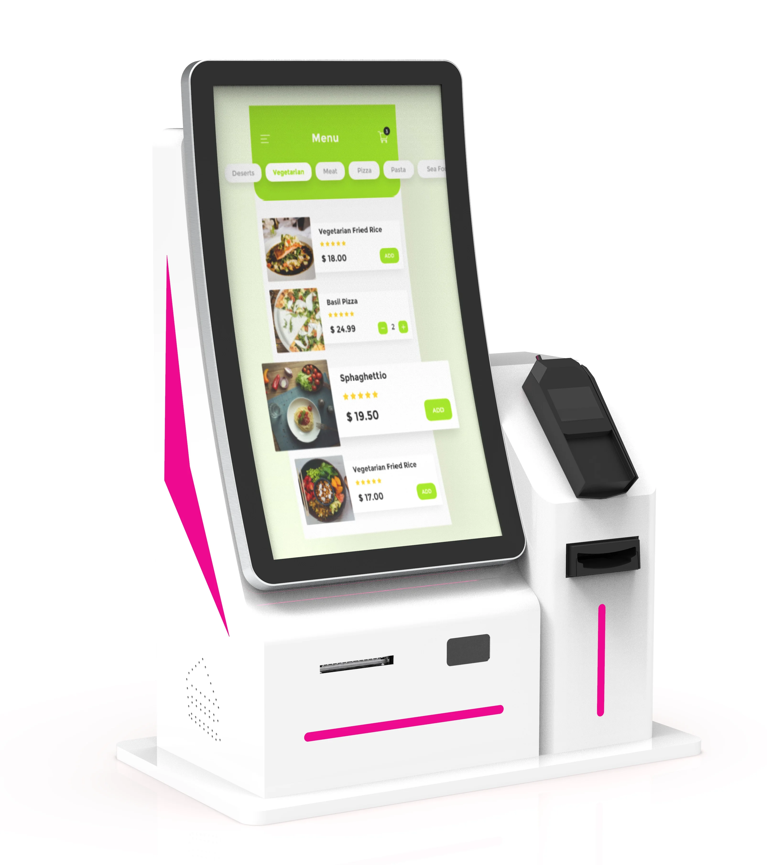 Cash Payment Kiosks Food Ordering Kiosk with Notes Acceptor Self ...