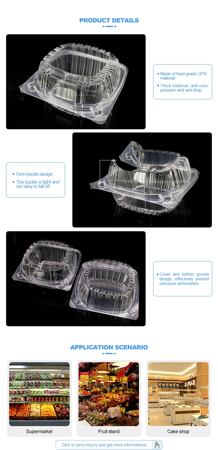Disposable Plastic Fast Food Packaging - Clear Clamshell