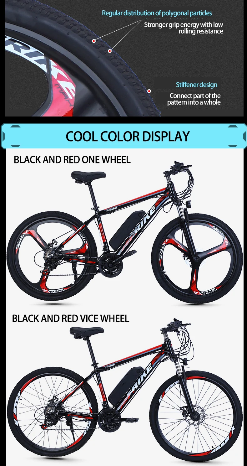 FRIKE Electric Bike - 1000w Power, 21-Speed Mountain Bike