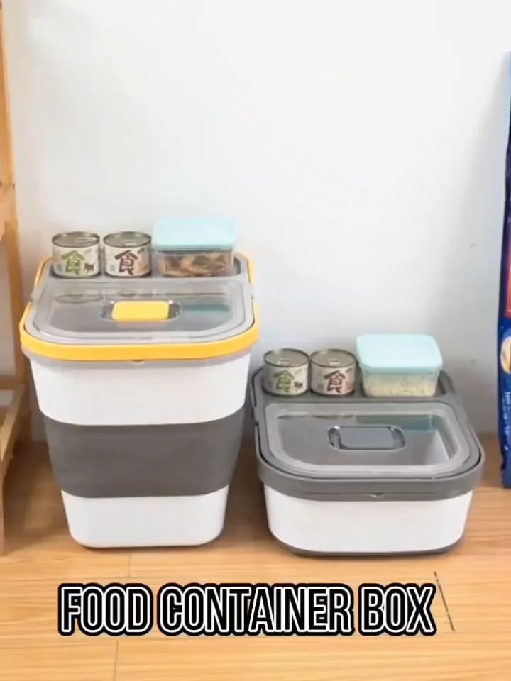 50l Large Capacity Plastic Collapsible Grain Rice Pet Food Storage ...