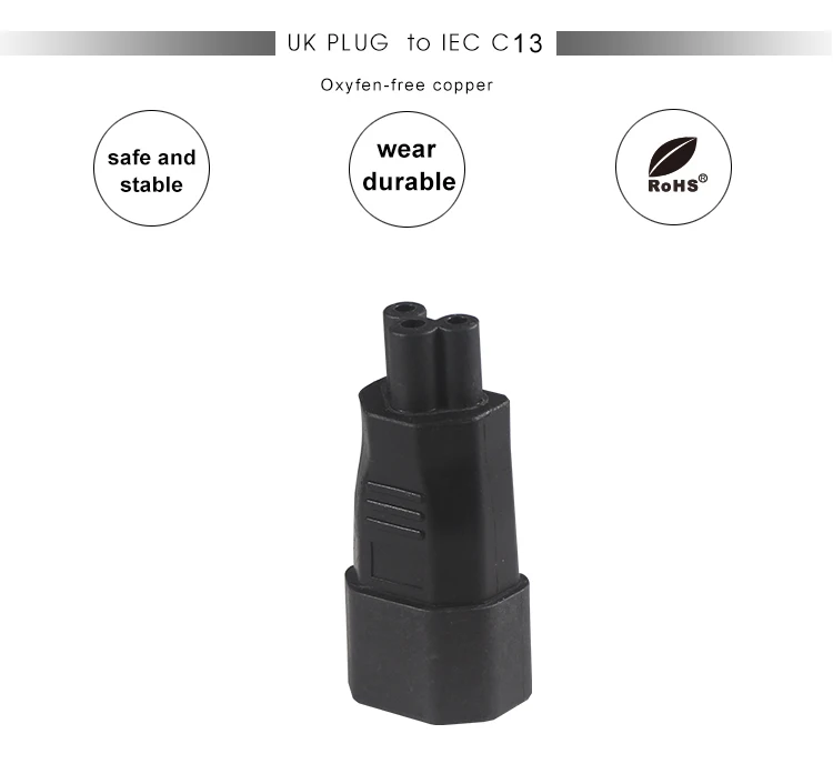 Iec Connector 3 Pin Iec Socket C14 To C5 250v Black Straight Extension Power Adapter Buy Iec
