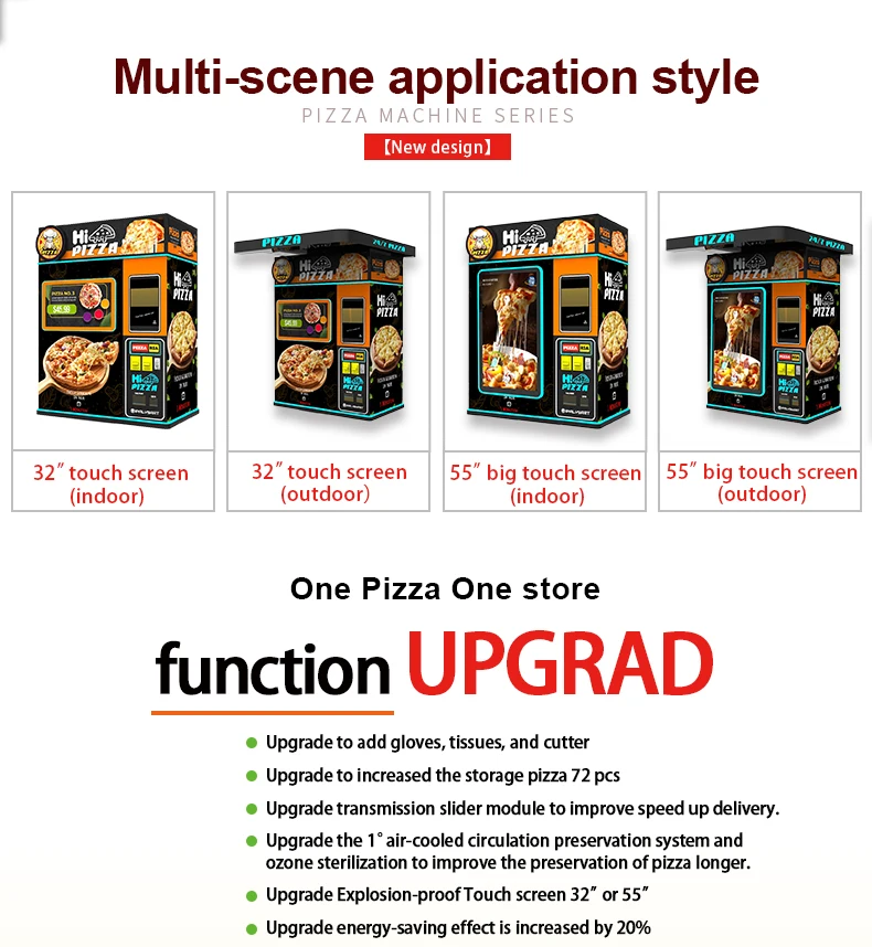 Lebanese Pepperoni Frosen Automated Pizza Vending Machine With Vent On ...