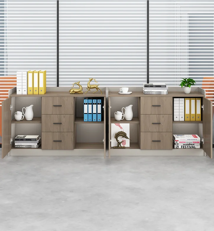 Office Workstation Furniture Modular Wood Organizer File Storage Double ...